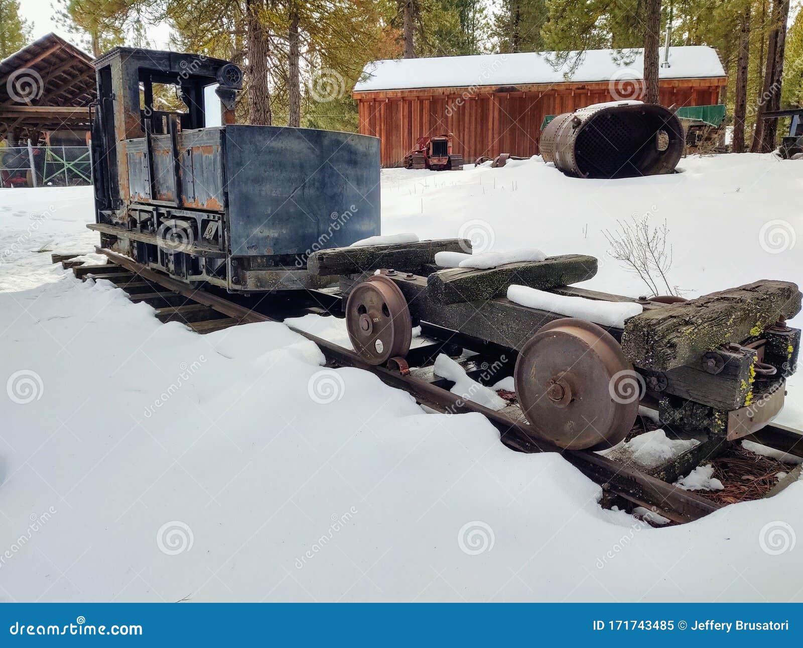 An Old Logging Rail Cart Stock Image | CartoonDealer.com #171743485