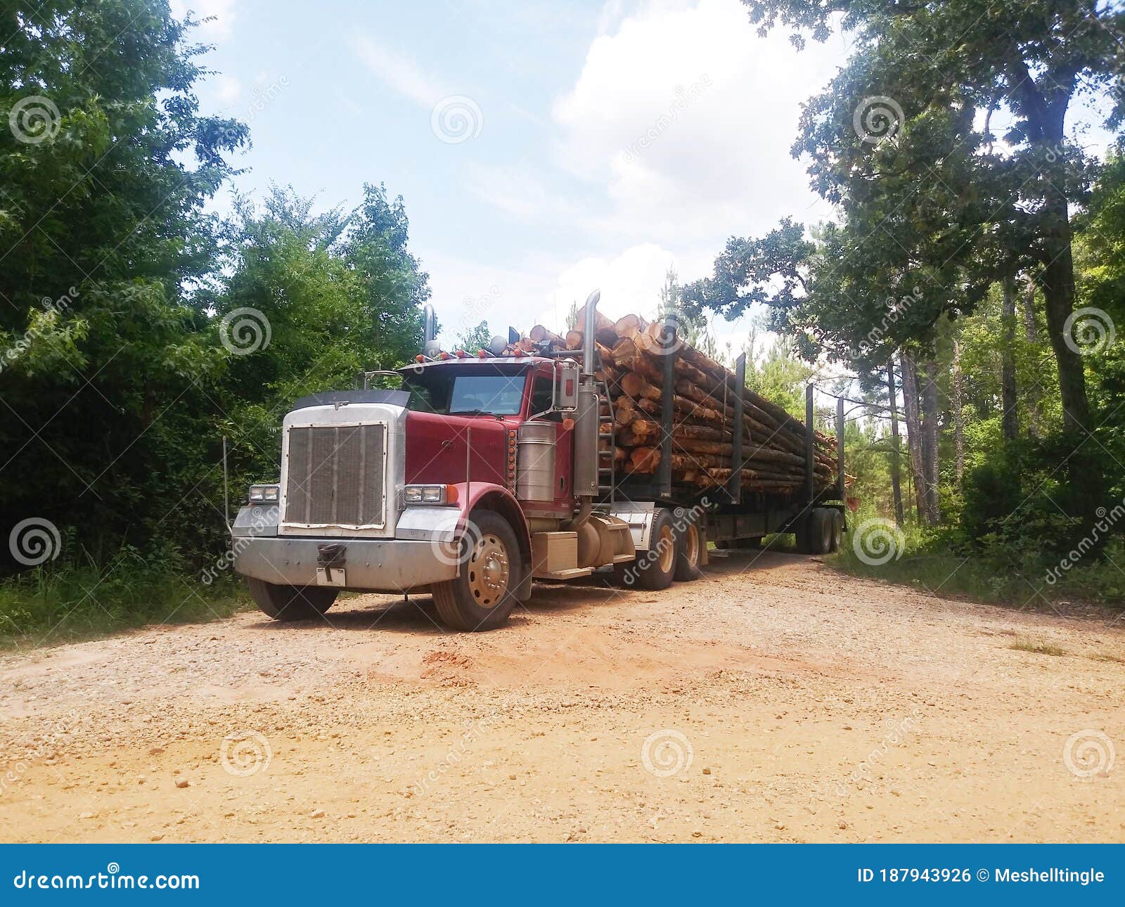 Old logging truck stock photo. Image of transport, logs - 187943926