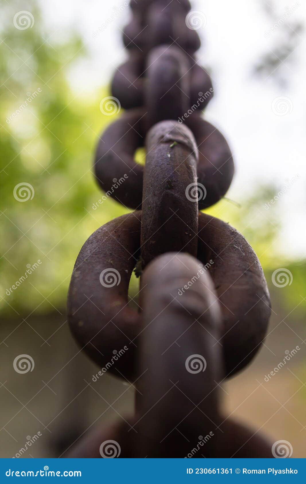 Old Long Chain. Metal Long Forged Chain Stock Image - Image of lower ...