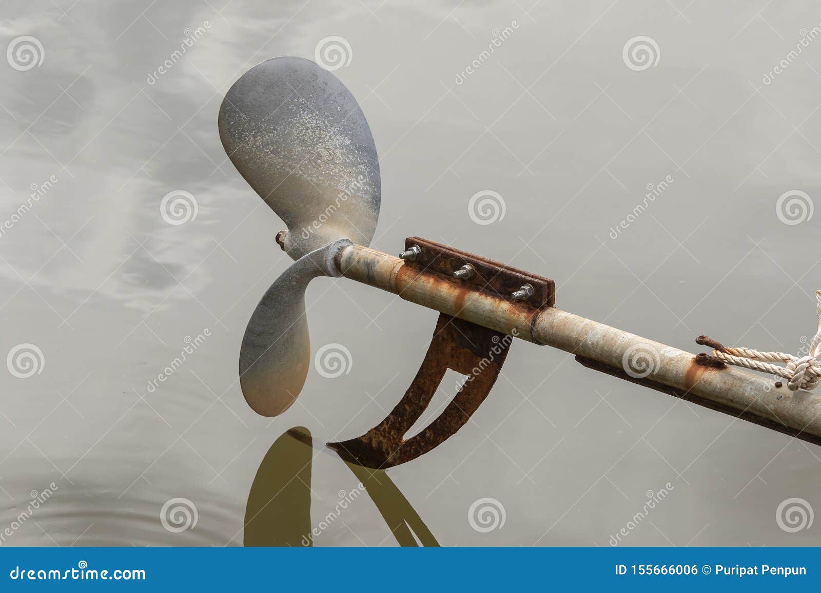 The Old Long-tailed Boat Propeller that Was Rusting Stock Photo - Image ...