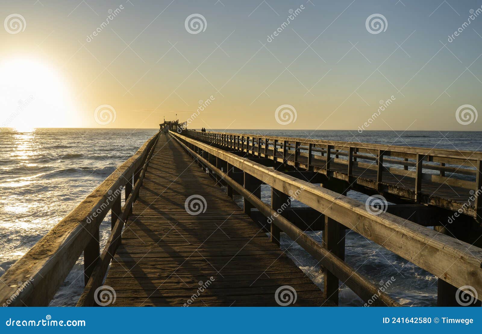Old Long Wooden Jetty at Sunset Stock Photo - Image of scenic, long ...