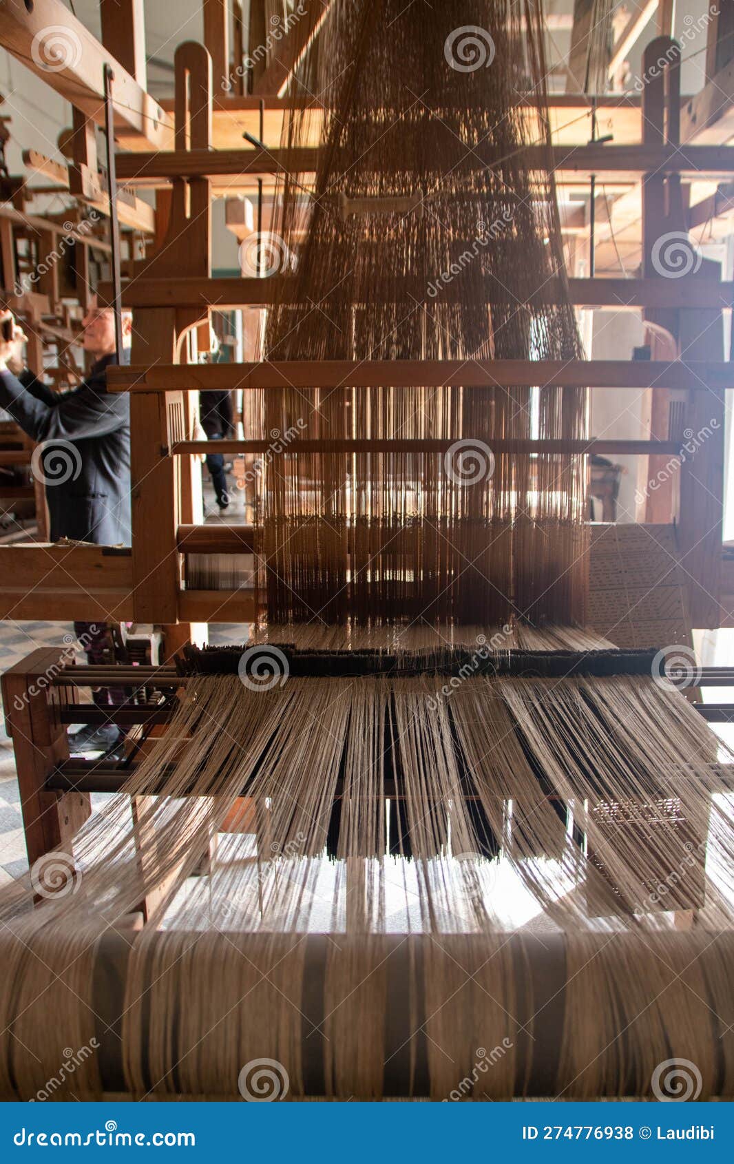Old Loom in a Textile Laboratory Stock Photo - Image of factory ...