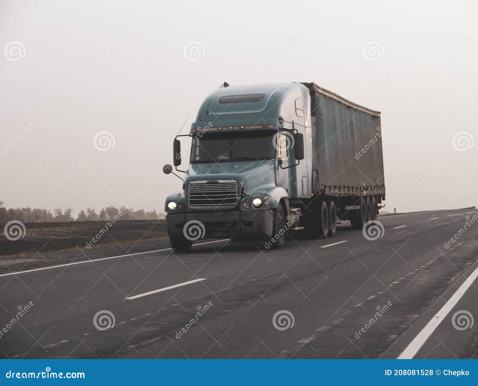 Car Traffic Transport On Multiple Lane Highway Or Winding Road ...