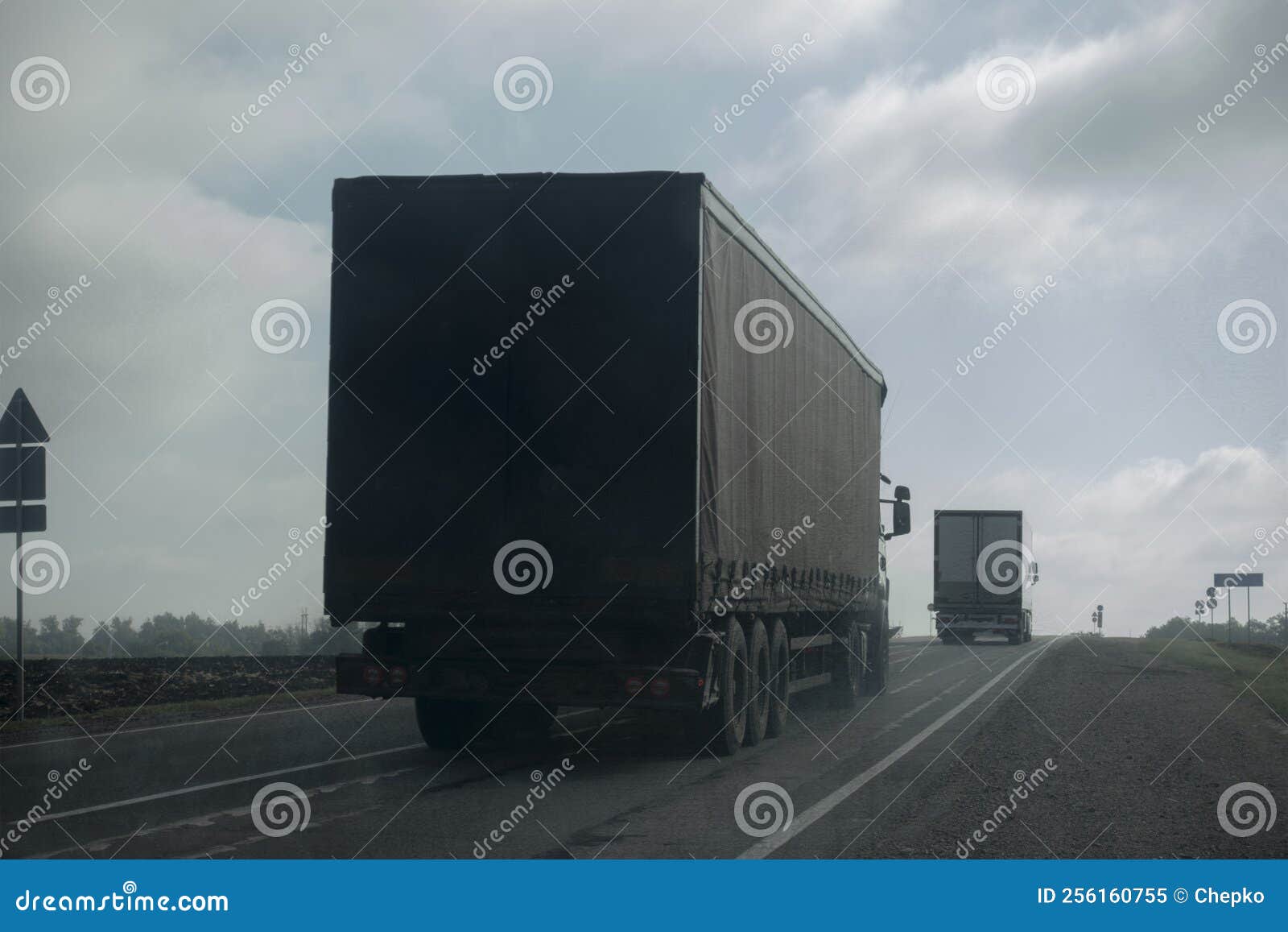 Old Lorry Traffic Transport on Motorway in Motion Stock Image - Image ...
