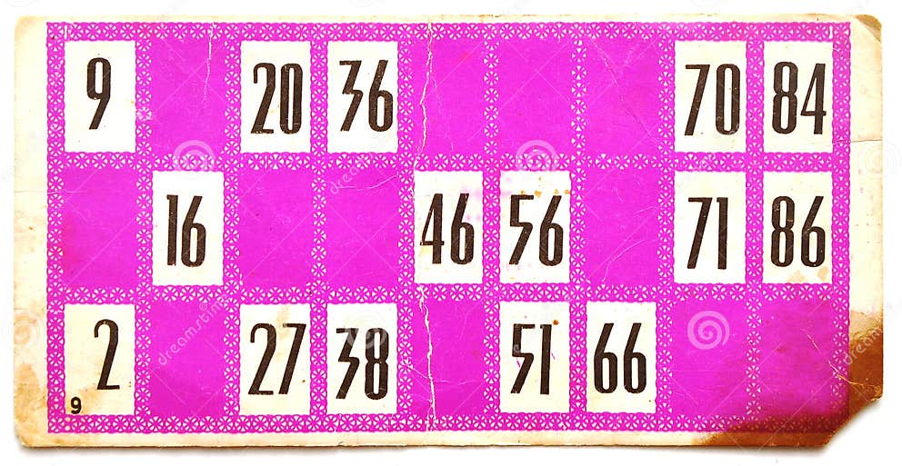 Old lotto card stock photo. Image of play, numbers, entertainment ...