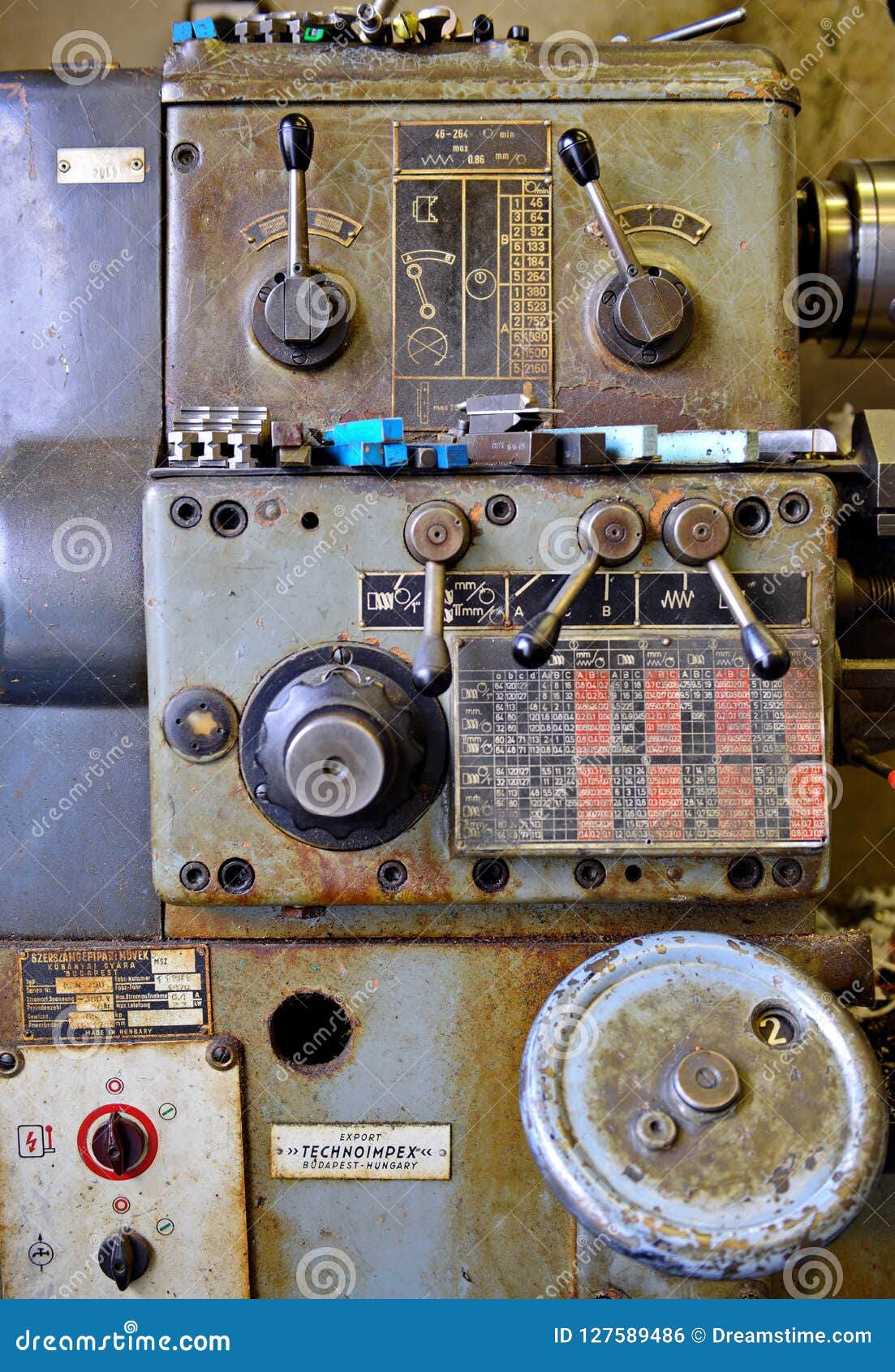 Old machine controls editorial photo. Image of style - 127589486