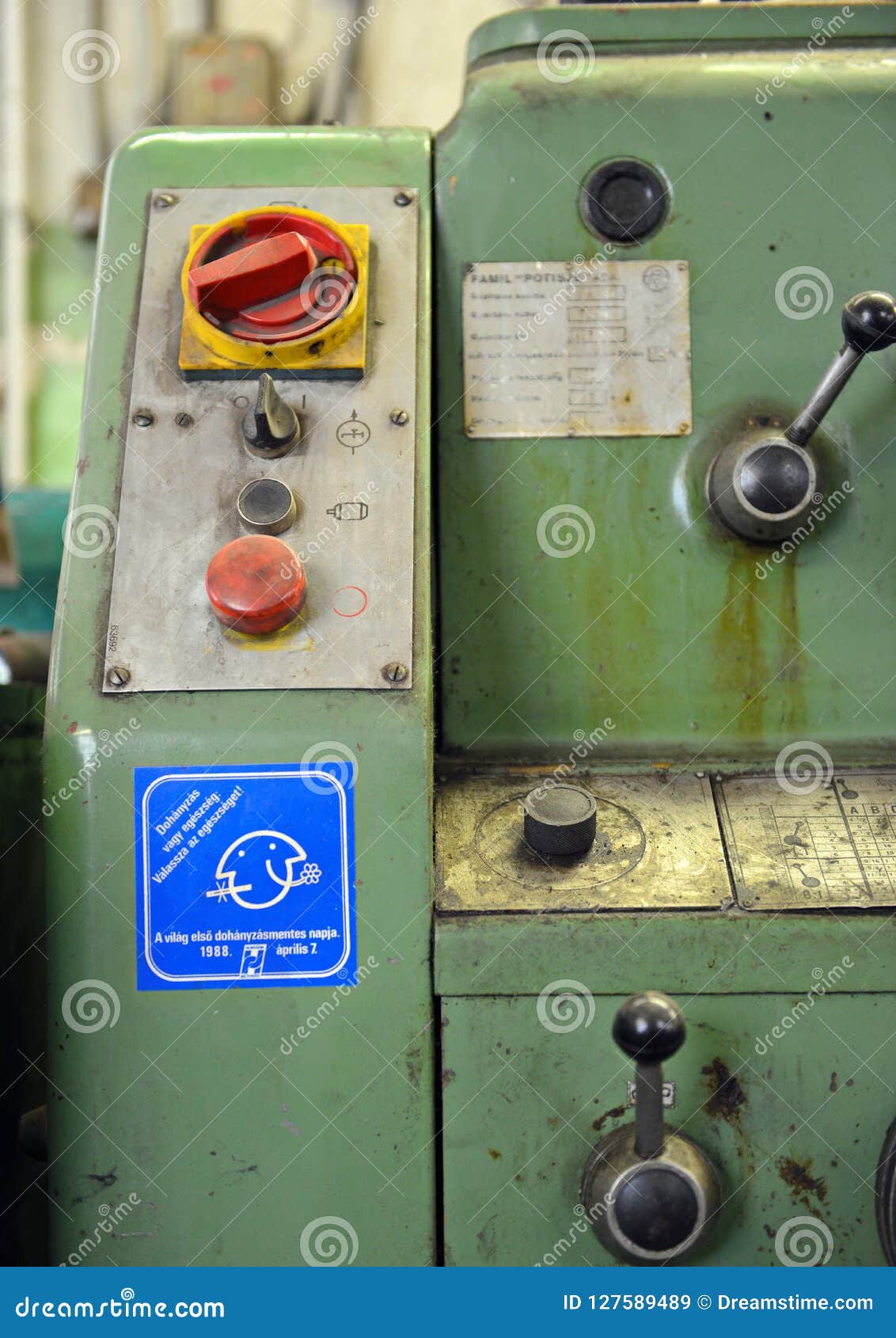 Old machine controls editorial stock image. Image of shop - 127589489