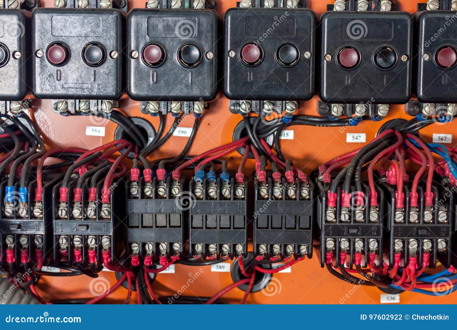 Old Machine Electrical Cabinet Stock Photo - Image of wire, system ...