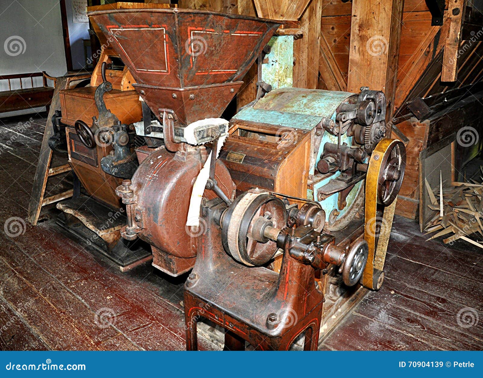 Old machine for flour stock image. Image of wooden, handle - 70904139