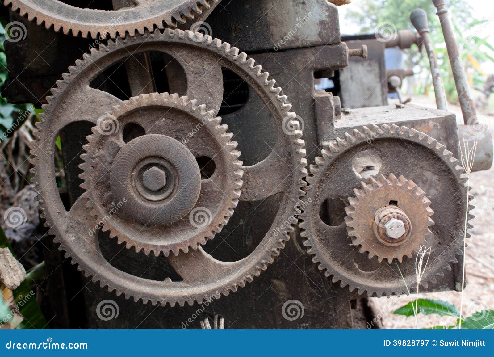 Old machine stock image. Image of teeth, brown, mechanical - 39828797