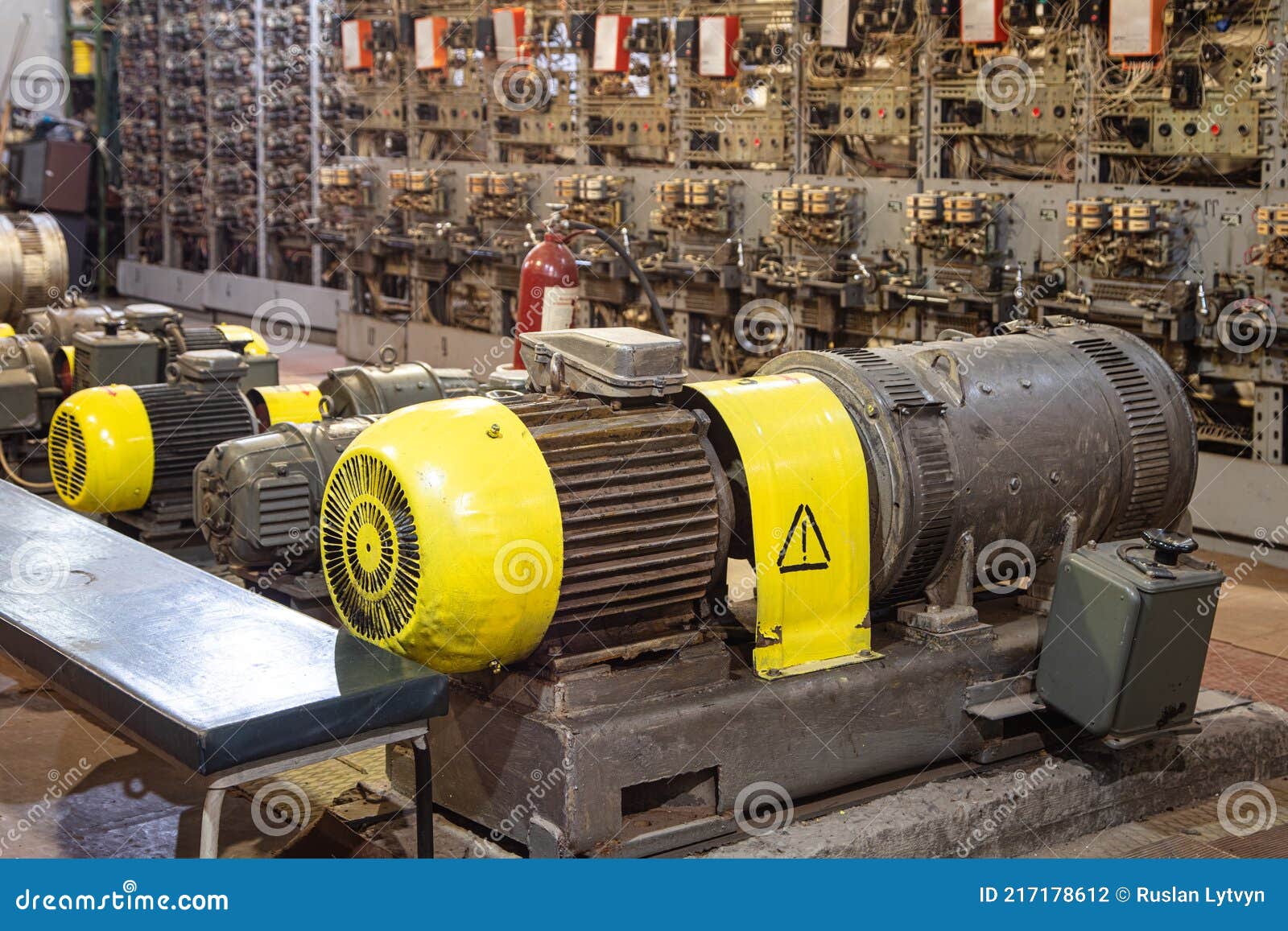 Old machine generator room stock photo. Image of industry - 217178612