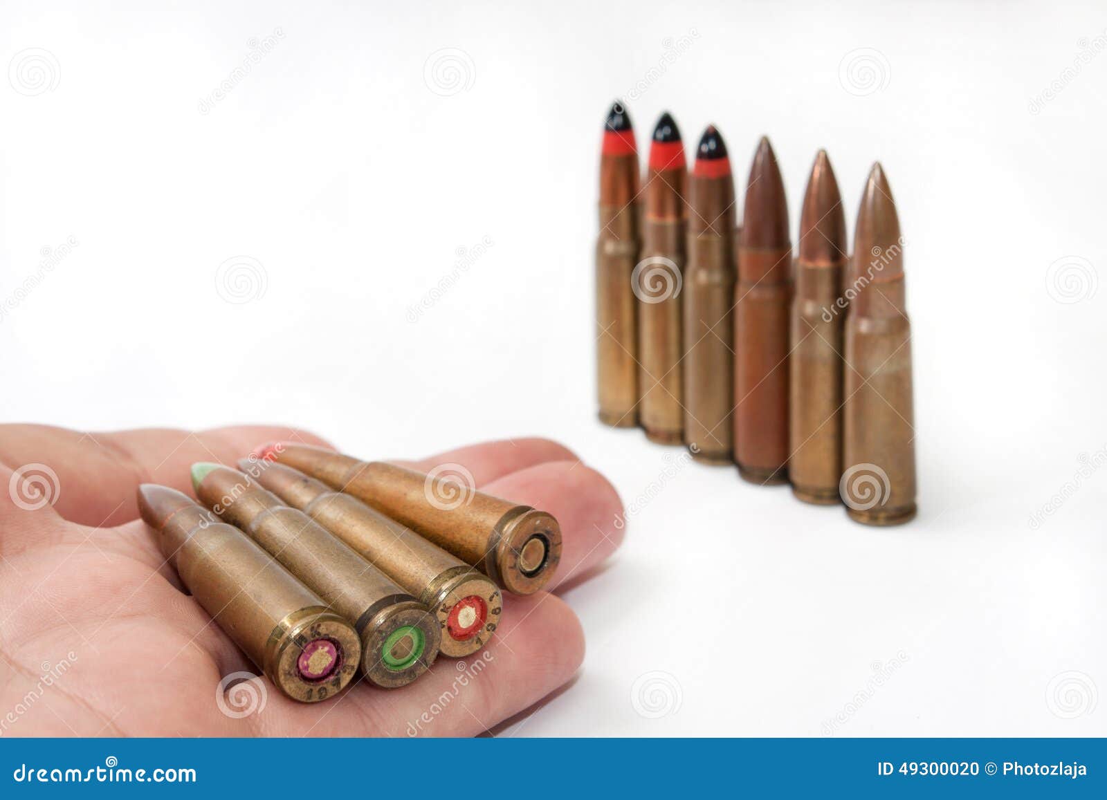 Old Machine Gun Bullets in the Hand Stock Photo - Image of 11mm ...