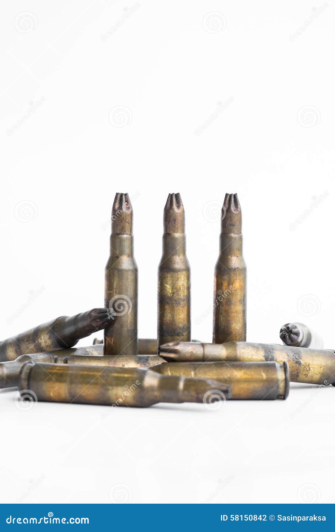 Old machine gun bullets stock photo. Image of bullet - 58150842