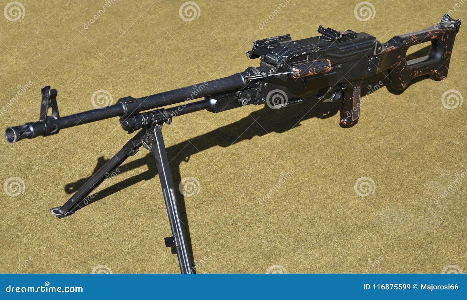 Old Machine Gun on the Floor Stock Image - Image of summer, outdoor ...