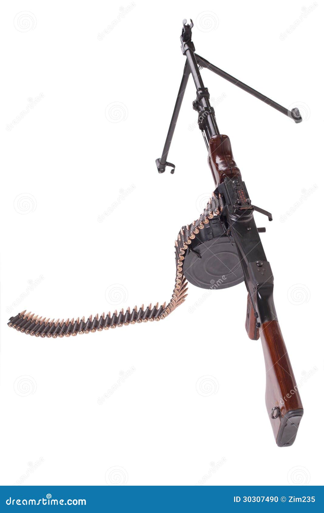 Old machine gun isolated stock photo. Image of infantry - 30307490