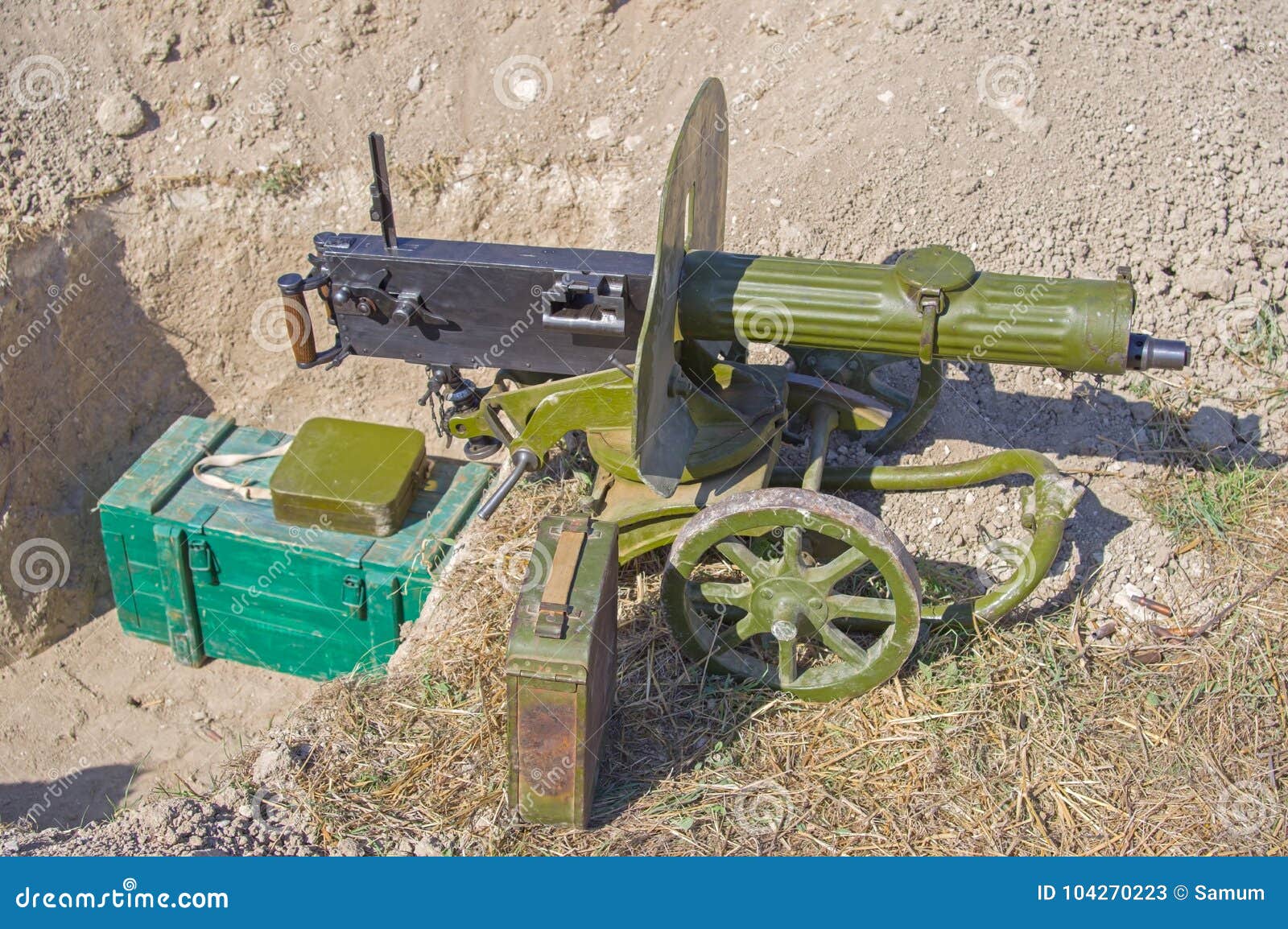 Old Machine Gun stock image. Image of armor, ammunition - 104270223