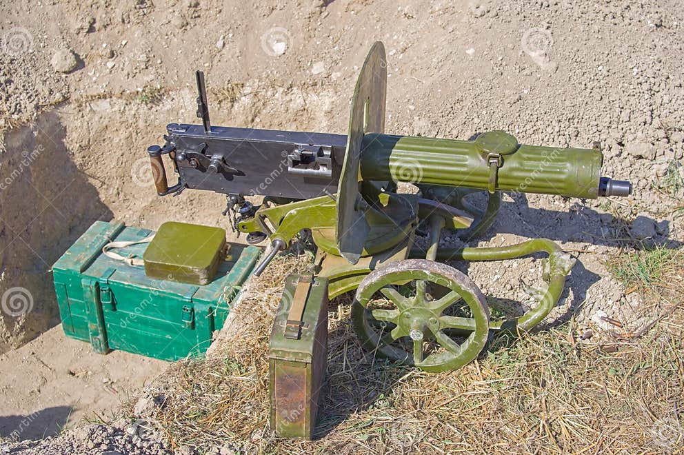 Old Machine Gun stock image. Image of armor, ammunition - 104270223