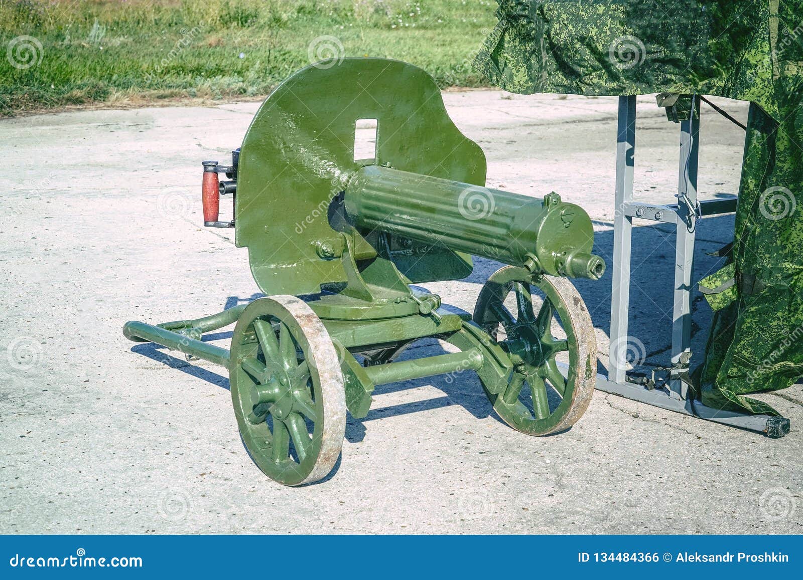 Old Green Maxim Machine Gun Isolated On White Background Royalty-Free ...