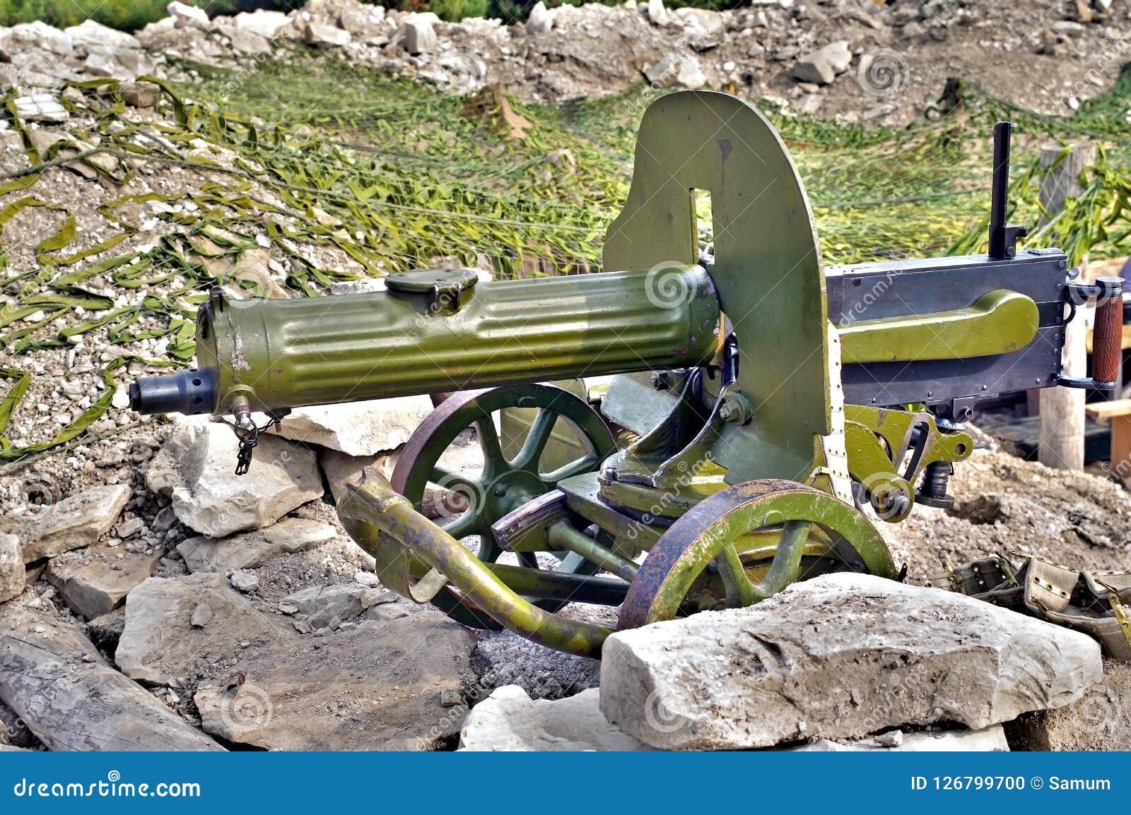 Old Machine Gun stock photo. Image of object, fight - 126799700