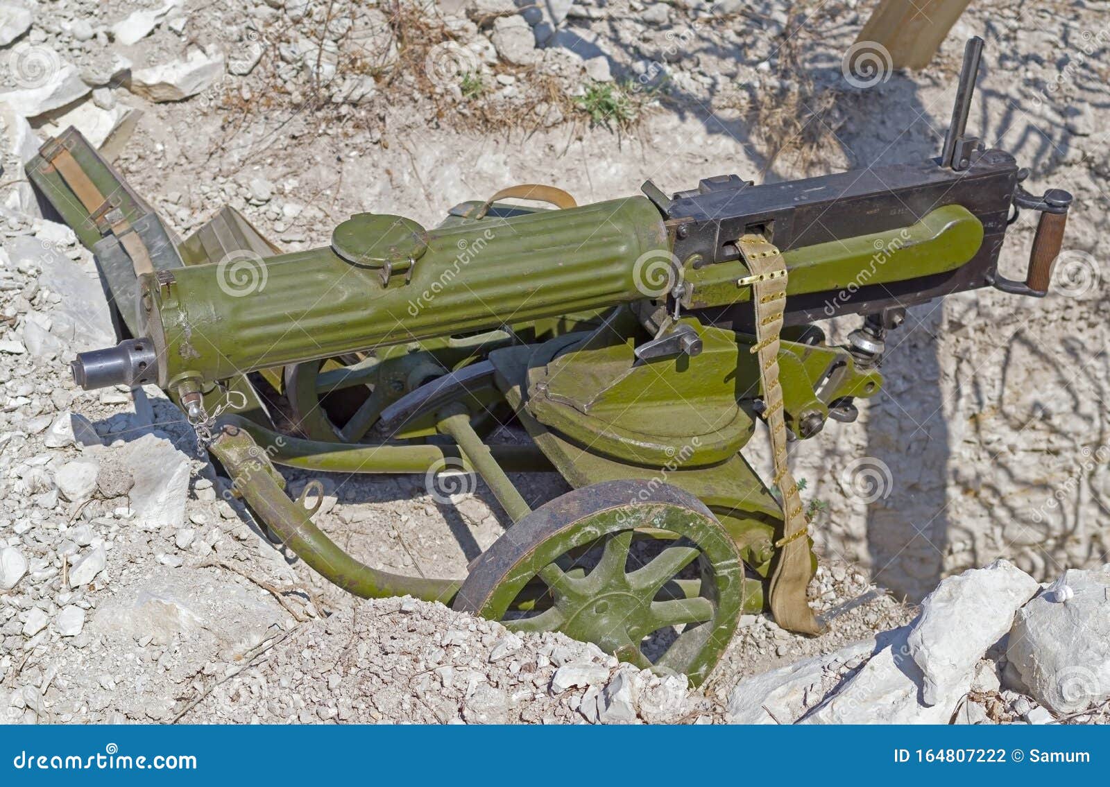 Old Machine Gun on Position Editorial Photography - Image of museum ...