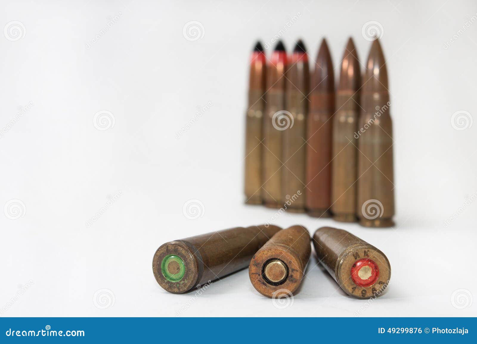 Old Machine Guns Bullets on the White Background Stock Photo - Image of ...