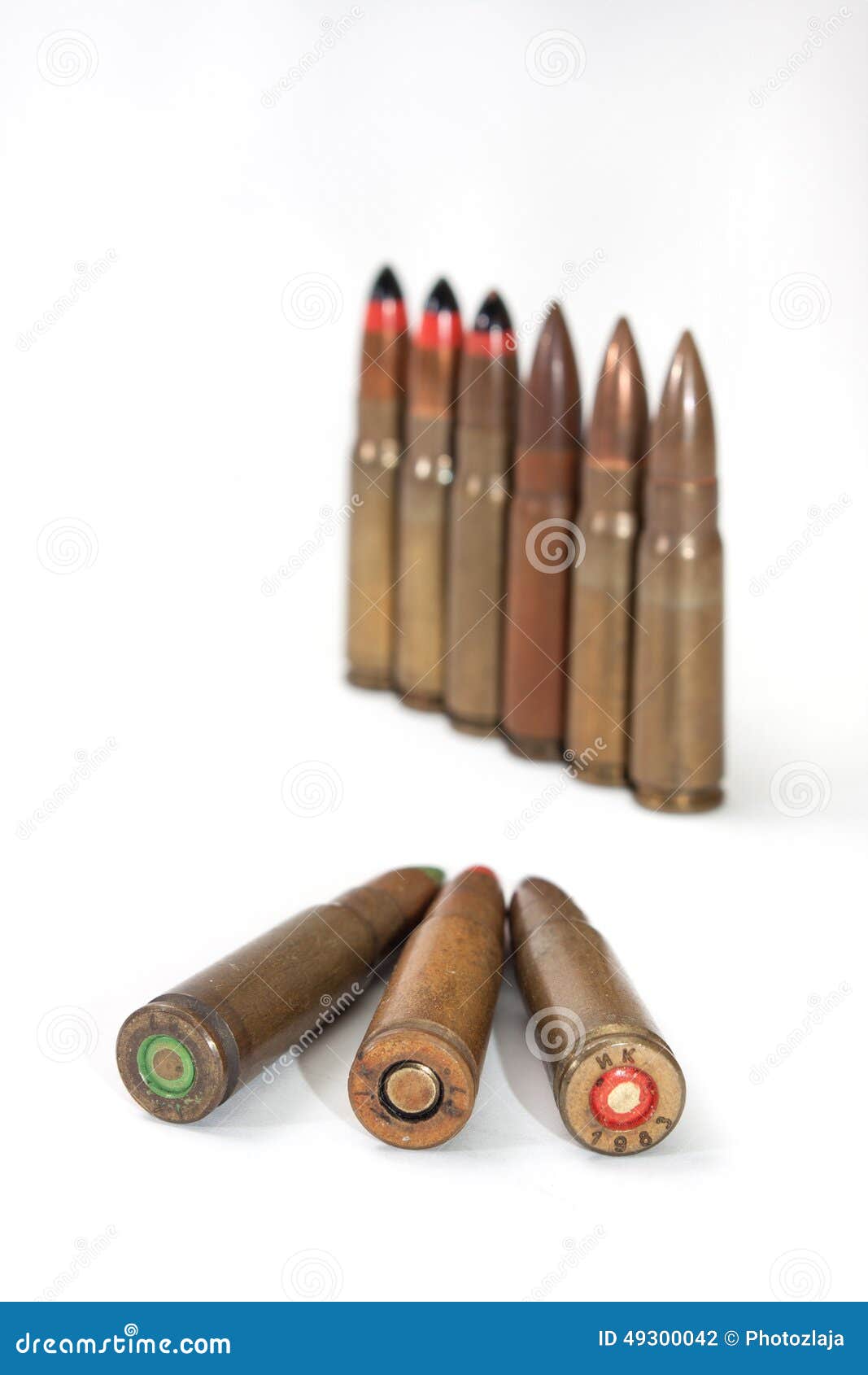 Guns And Bullets , Semi Automatic Pistol Handguns With Ammunitions On ...