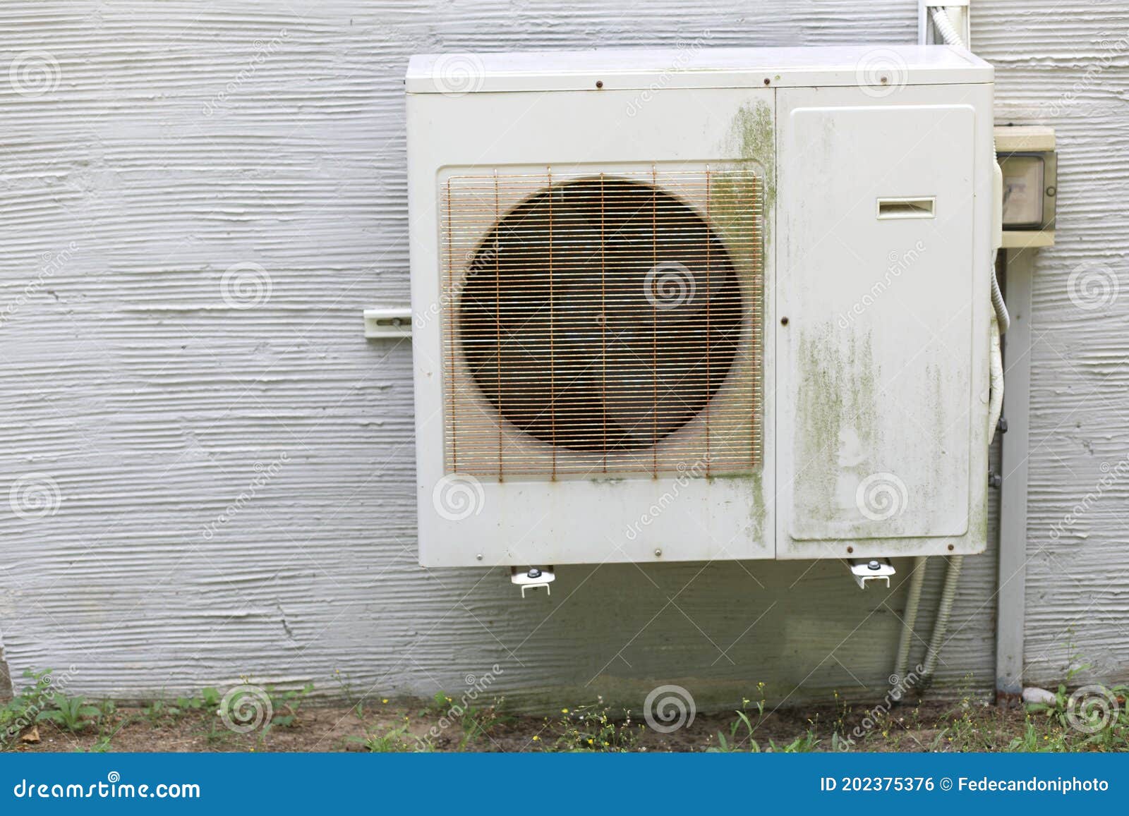 Old Machine of a Rusty Air Conditioner To Cool Stock Photo - Image of ...