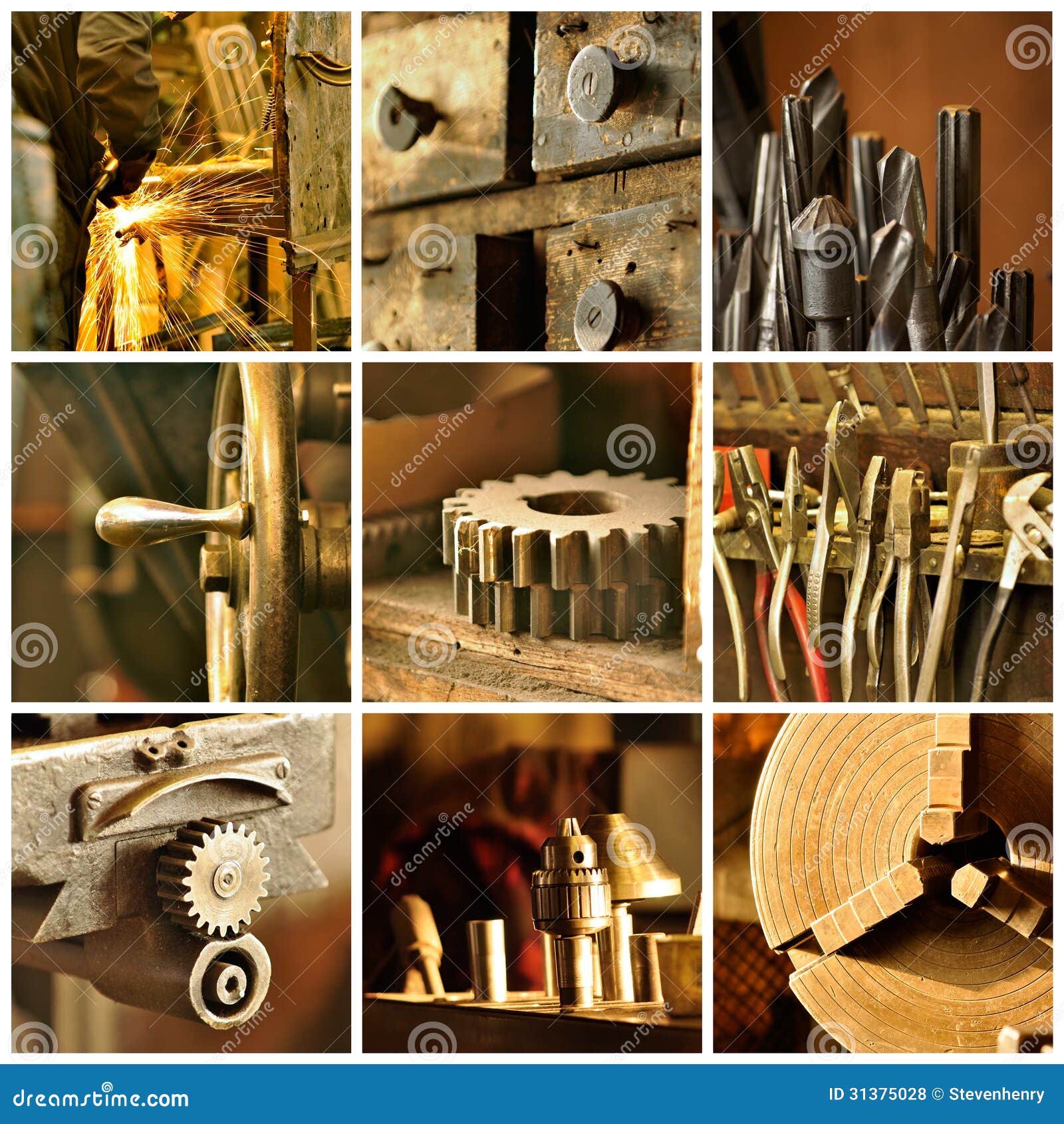 Old machine shop collage stock photo. Image of gears - 31375028
