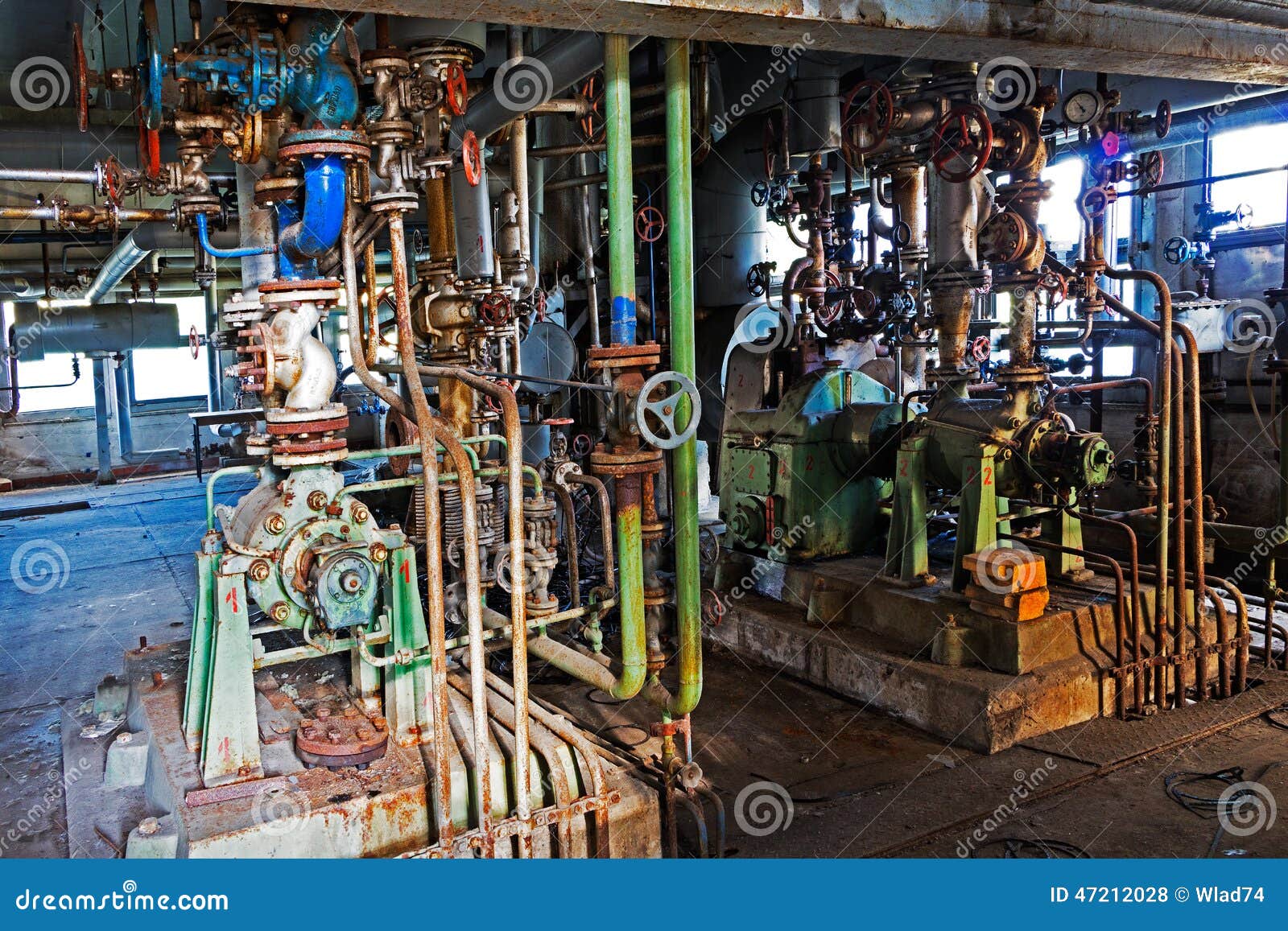 Old Machinery of an Abandoned Factory from Inside Stock Photo - Image ...