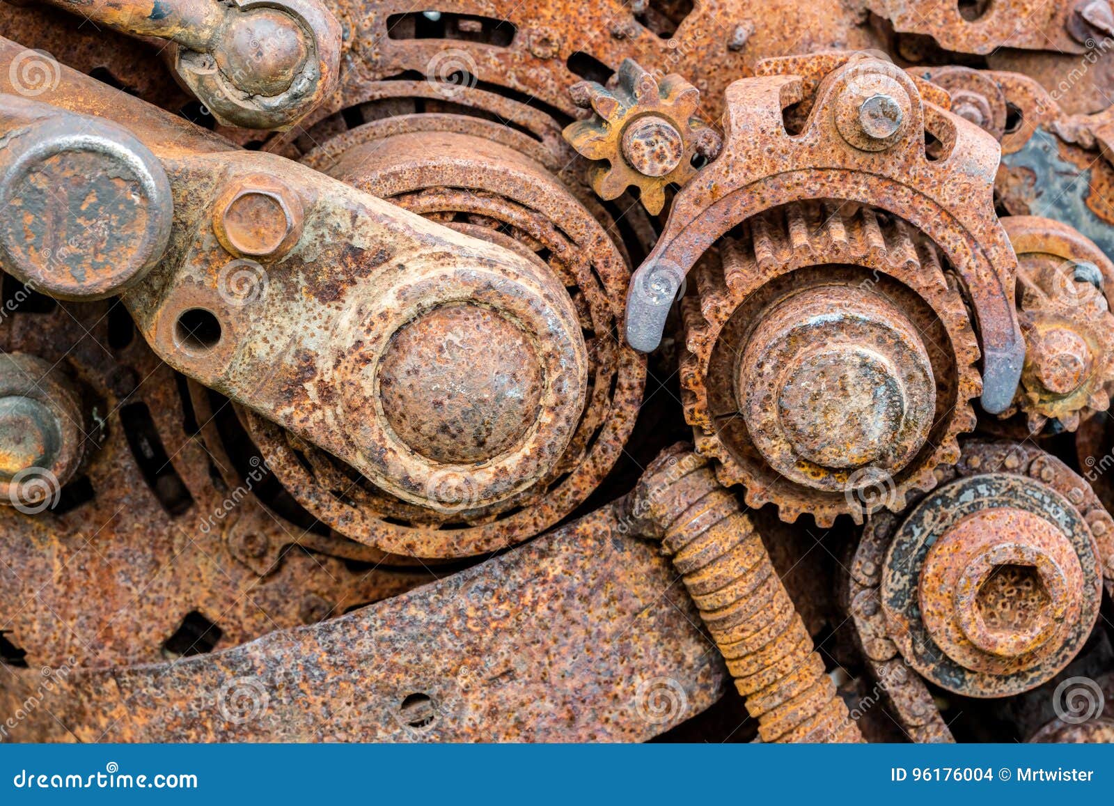 Old Machinery Details Closeup. Rusty Gear Wheels. Stock Photo - Image ...