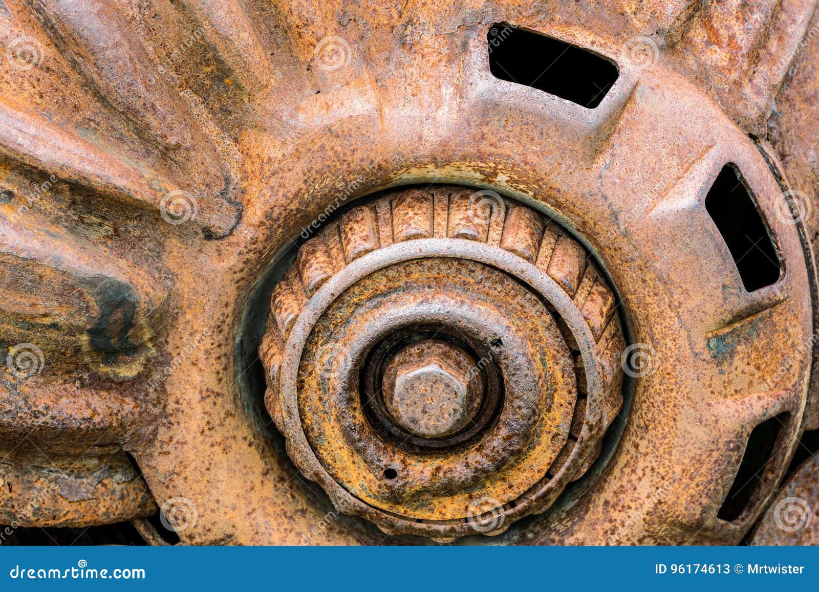 Closeup Of Rusty Metal Weights Of Various Shapes And Weights On A ...