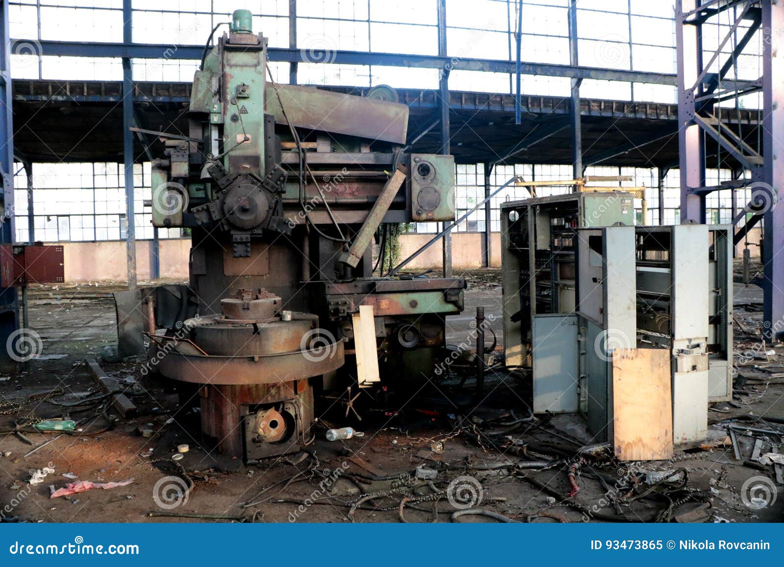 Old Machines in Ruined Factory Stock Image - Image of home, computer ...