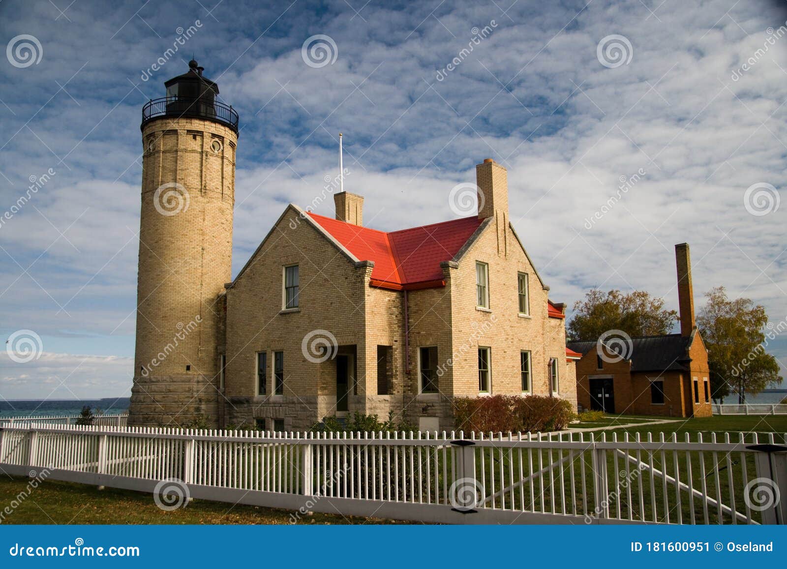 The Old Mackinac Point Lighthouse Stock Image - Image of guide ...