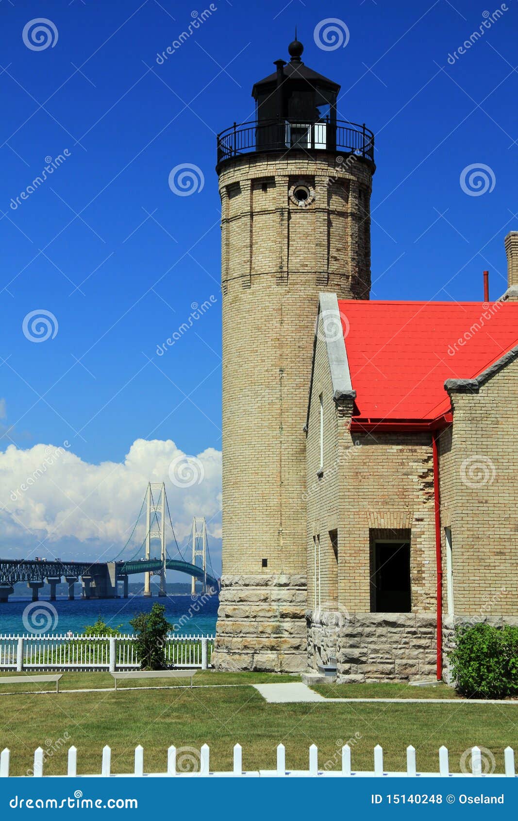 Old Mackinac Point Lighthouse Stock Photo - Image of summertime ...