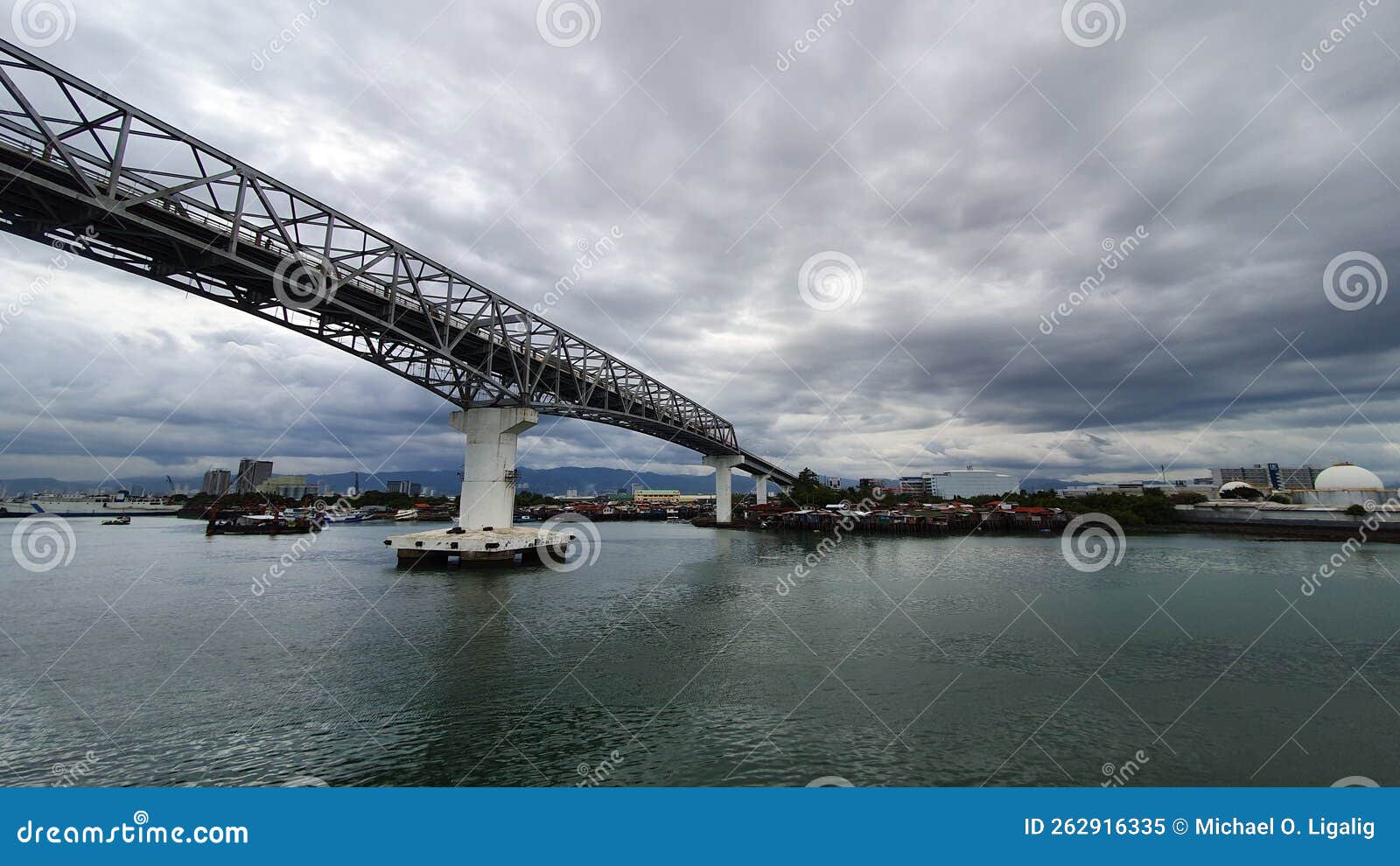 Old Mactan Bridge Under Dark Clouds in the Sky Stock Image - Image of ...