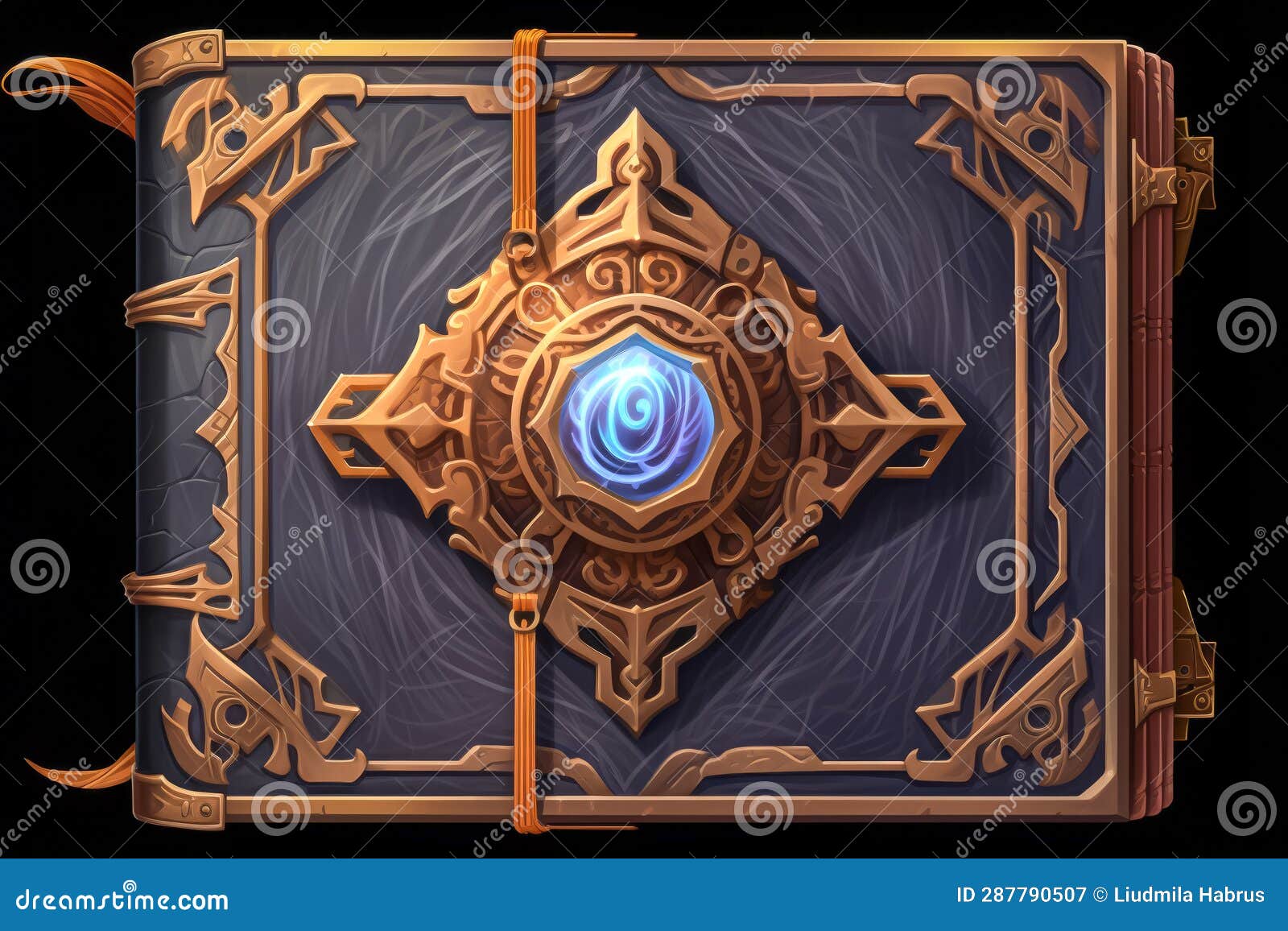 Old Magic Book with Compass on White Background Stock Illustration ...