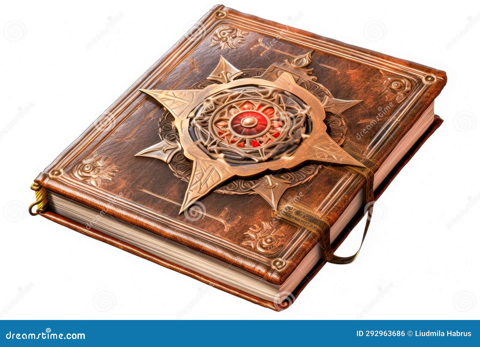 Old Magic Book with Compass on White Background Stock Photo - Image of ...