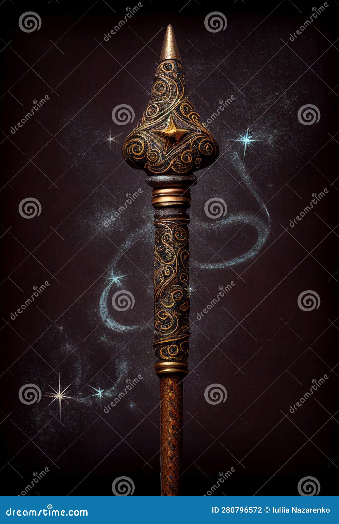 Old Magic Wand. AI Generated Stock Illustration - Illustration of ...
