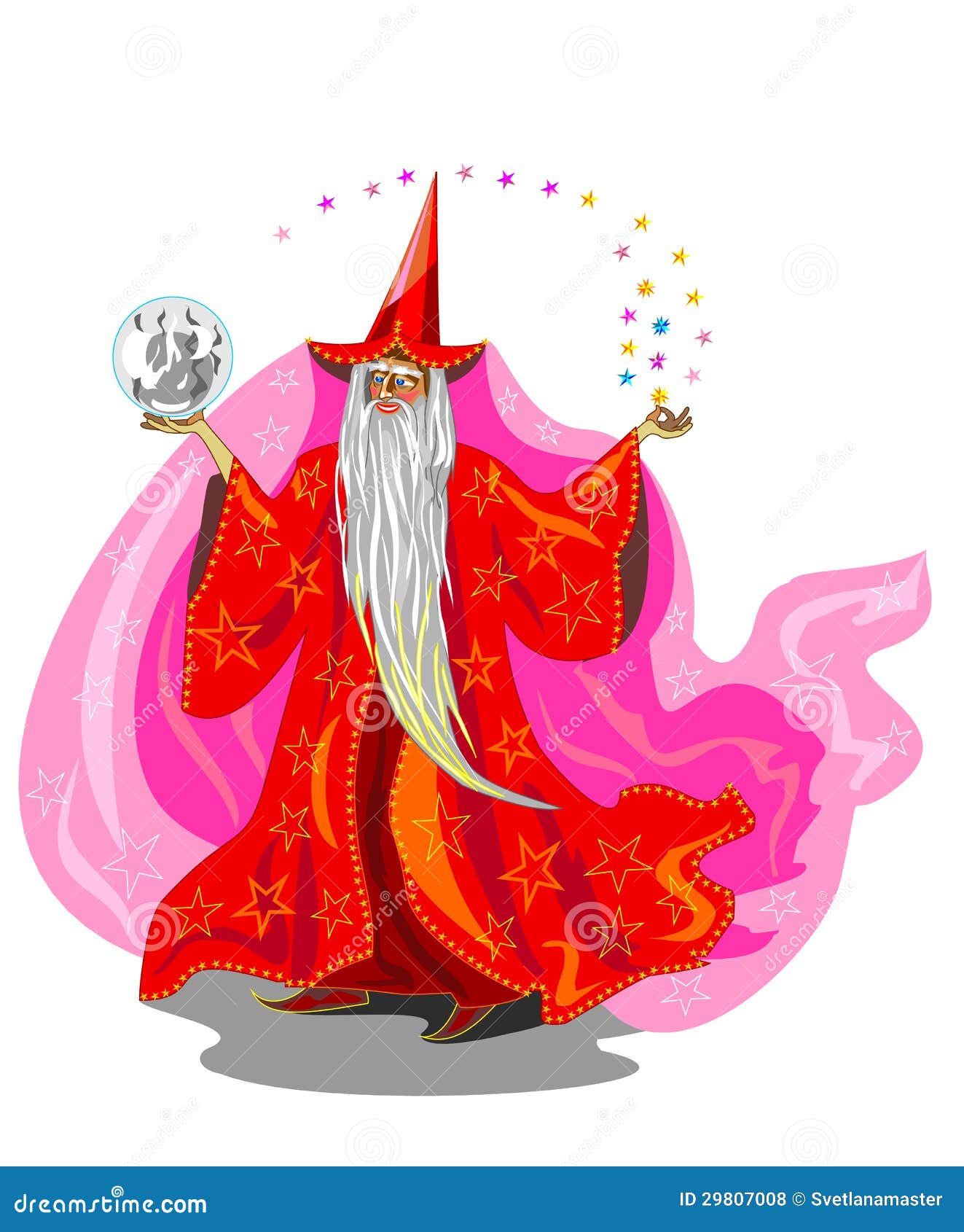 Magician in red robe stock vector. Illustration of isolated - 29807008