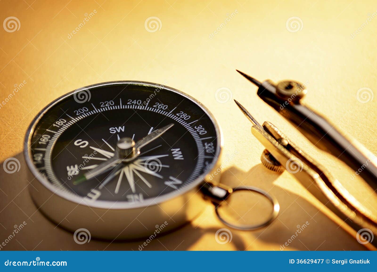 Old magnetic compass stock image. Image of guidance, direction - 36629477