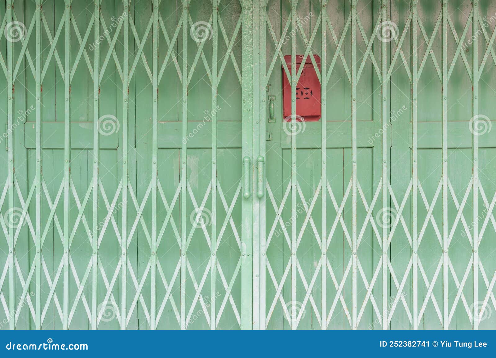 Old Mail Box on Classic Folding Metal Gate Stock Image - Image of lock ...