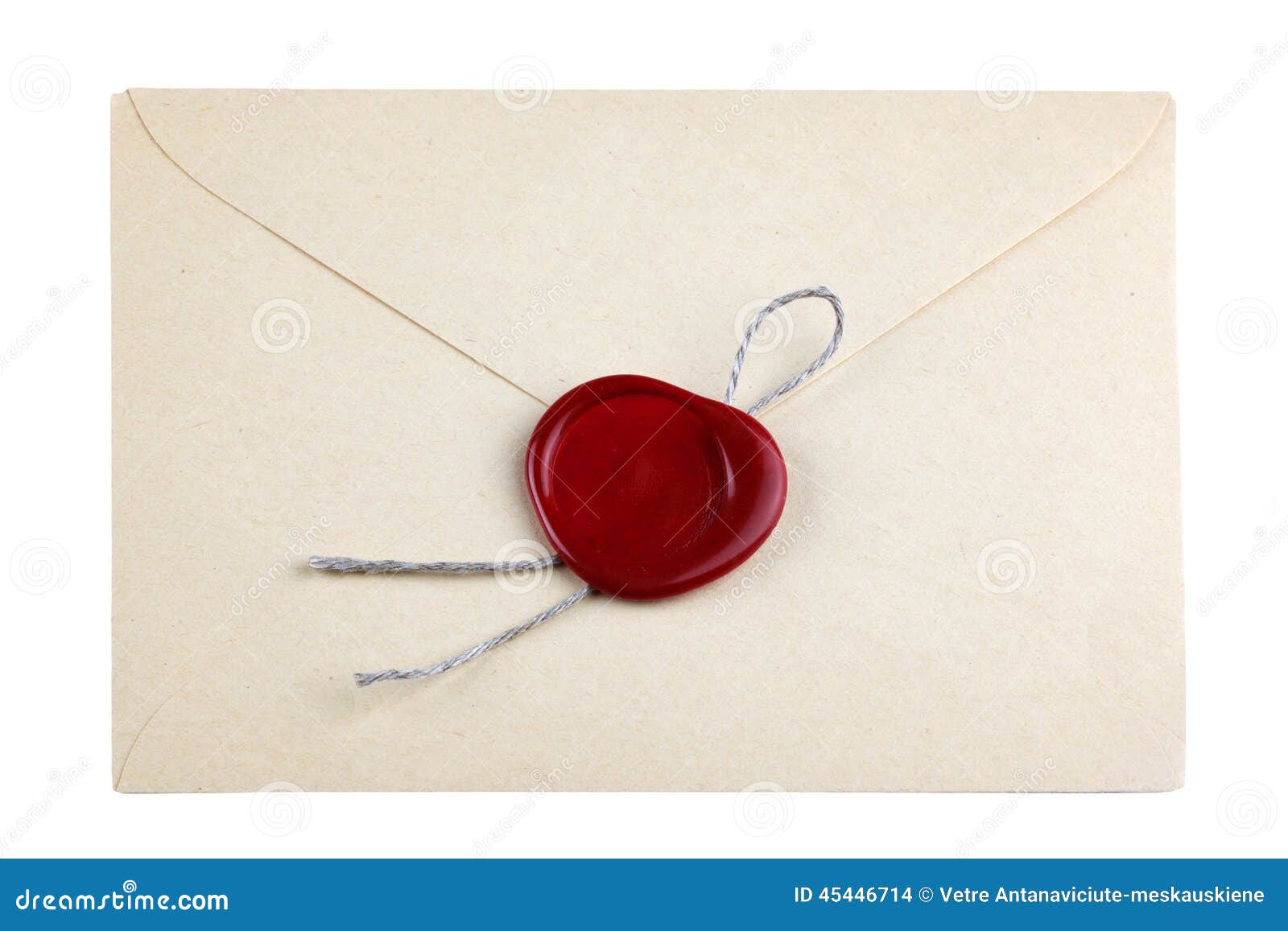 Old Mail Envelope with Red Wax Seal Stamps Stock Photo - Image of rope ...