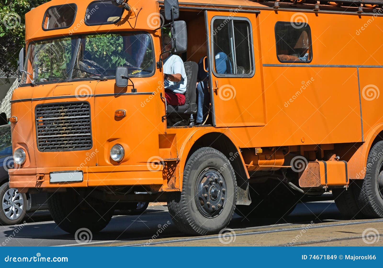 Old maintenance truck stock image. Image of service, door - 74671849