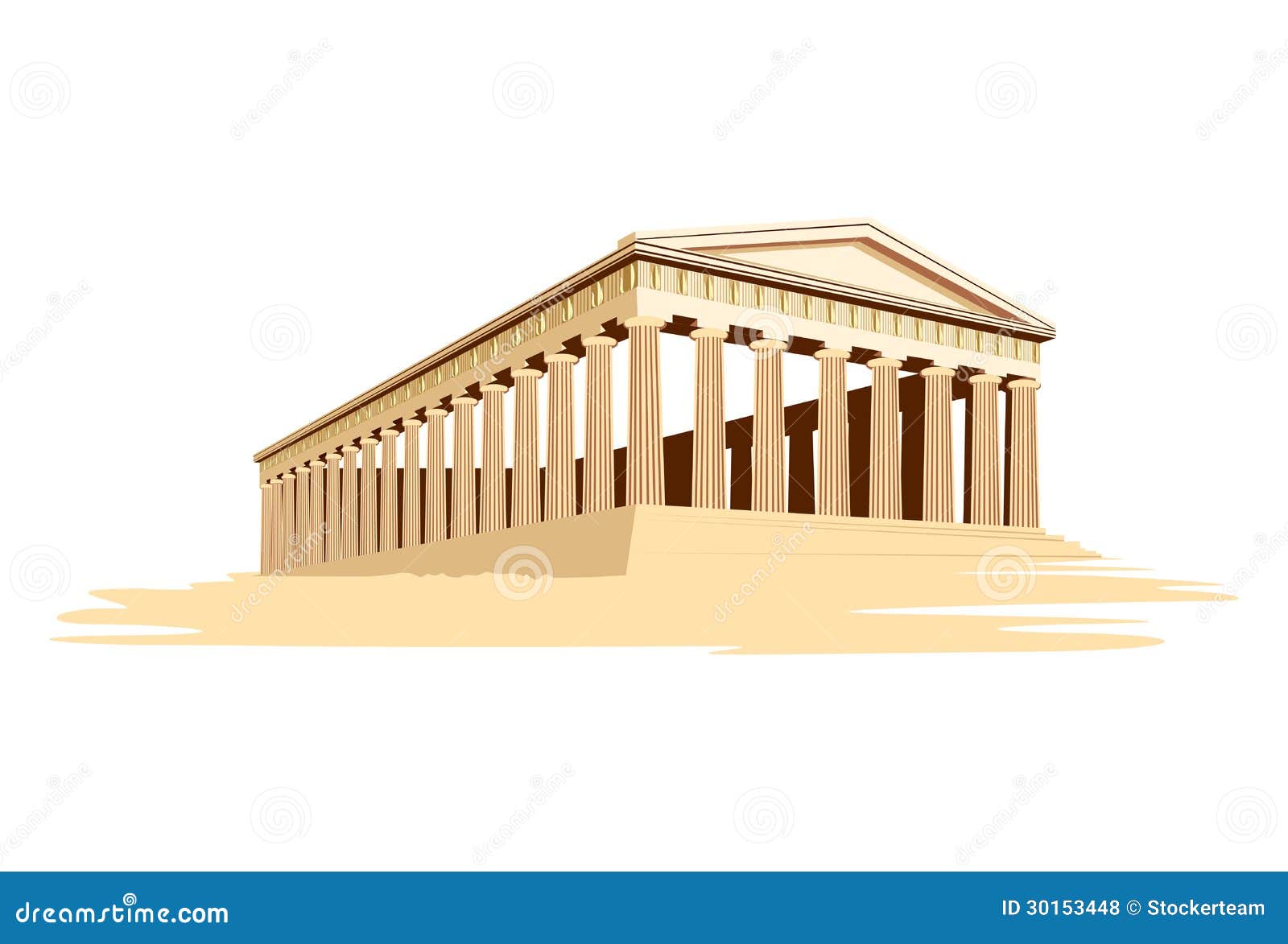 Old Majestic Temple from Greece Stock Illustration - Illustration of ...