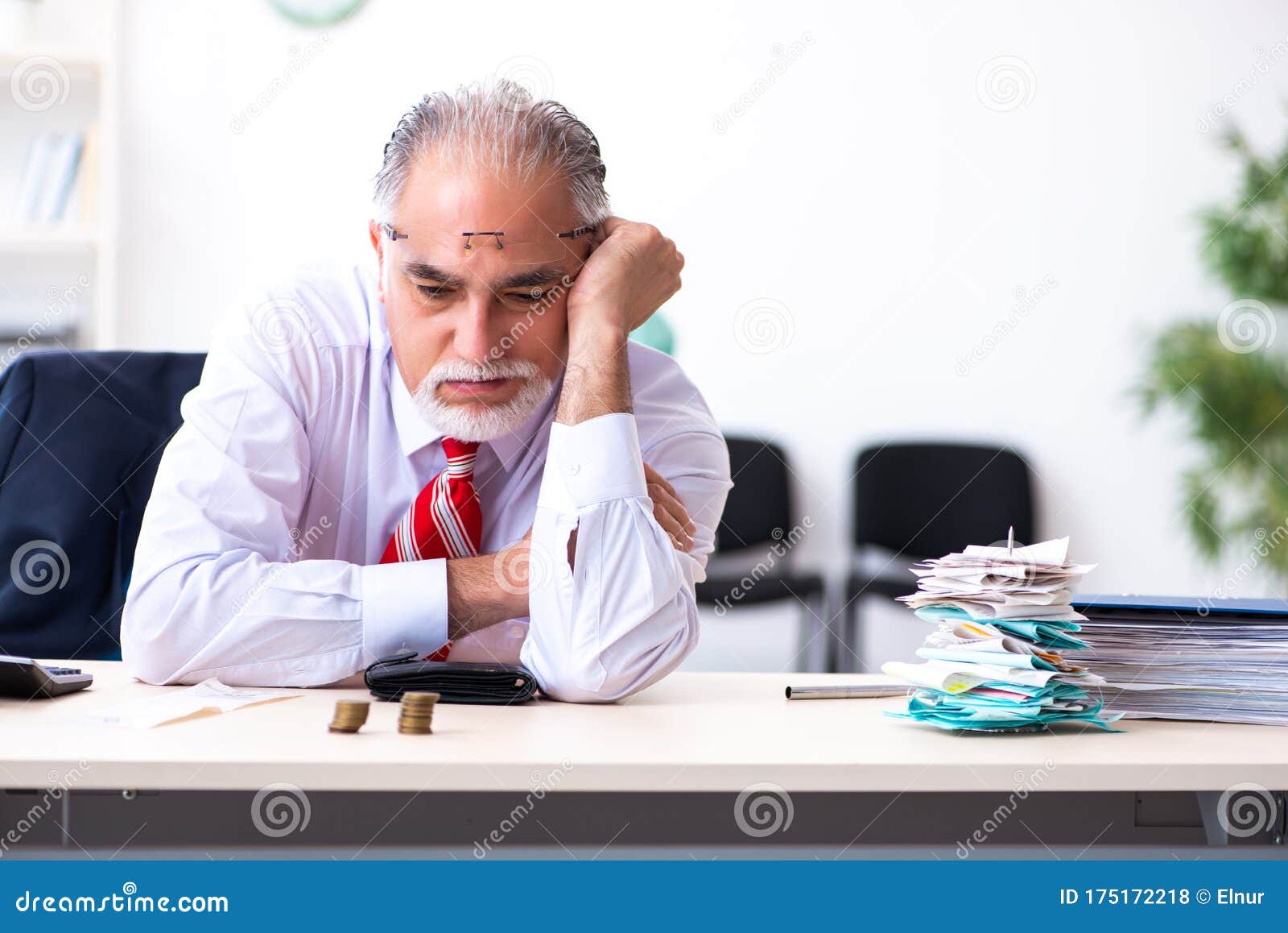 Old Male Accountant in Budget Planning Concept Stock Photo - Image of ...