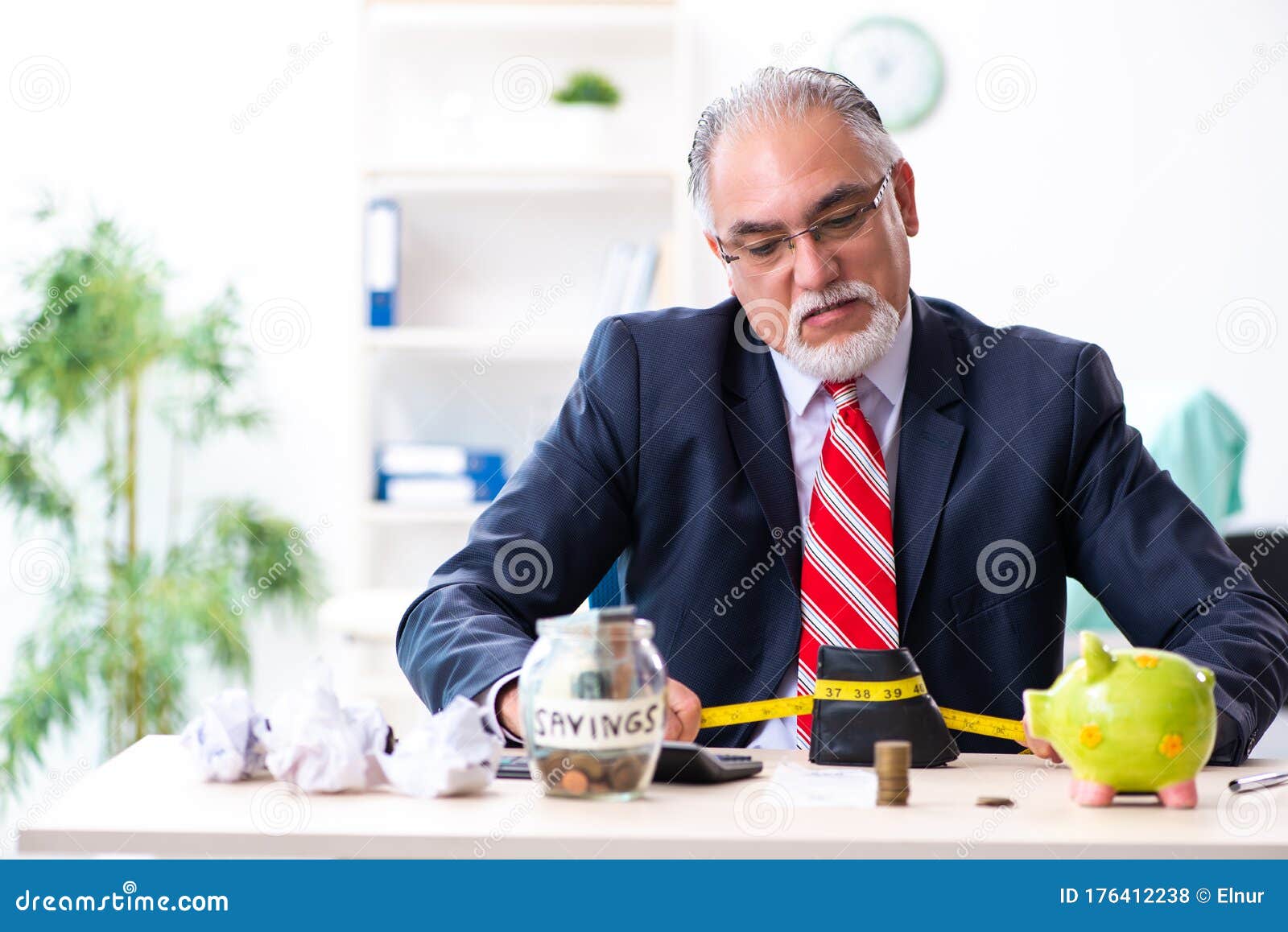 Old Male Accountant in Budget Planning Concept Stock Photo - Image of ...