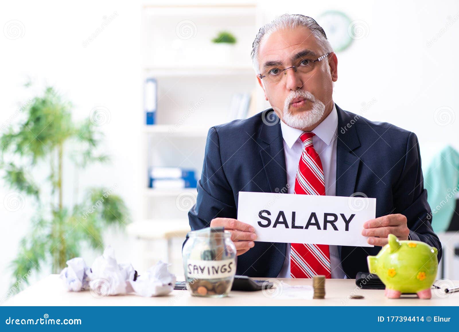 Old Male Accountant in Budget Planning Concept Stock Photo - Image of ...