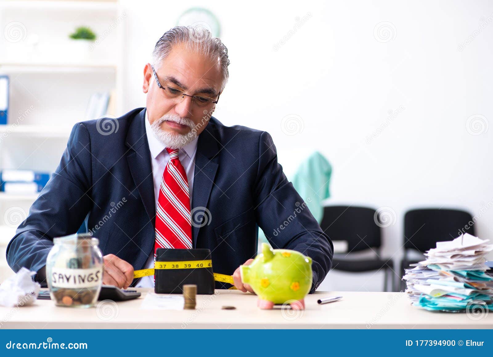 Old Male Accountant in Budget Planning Concept Stock Photo - Image of ...