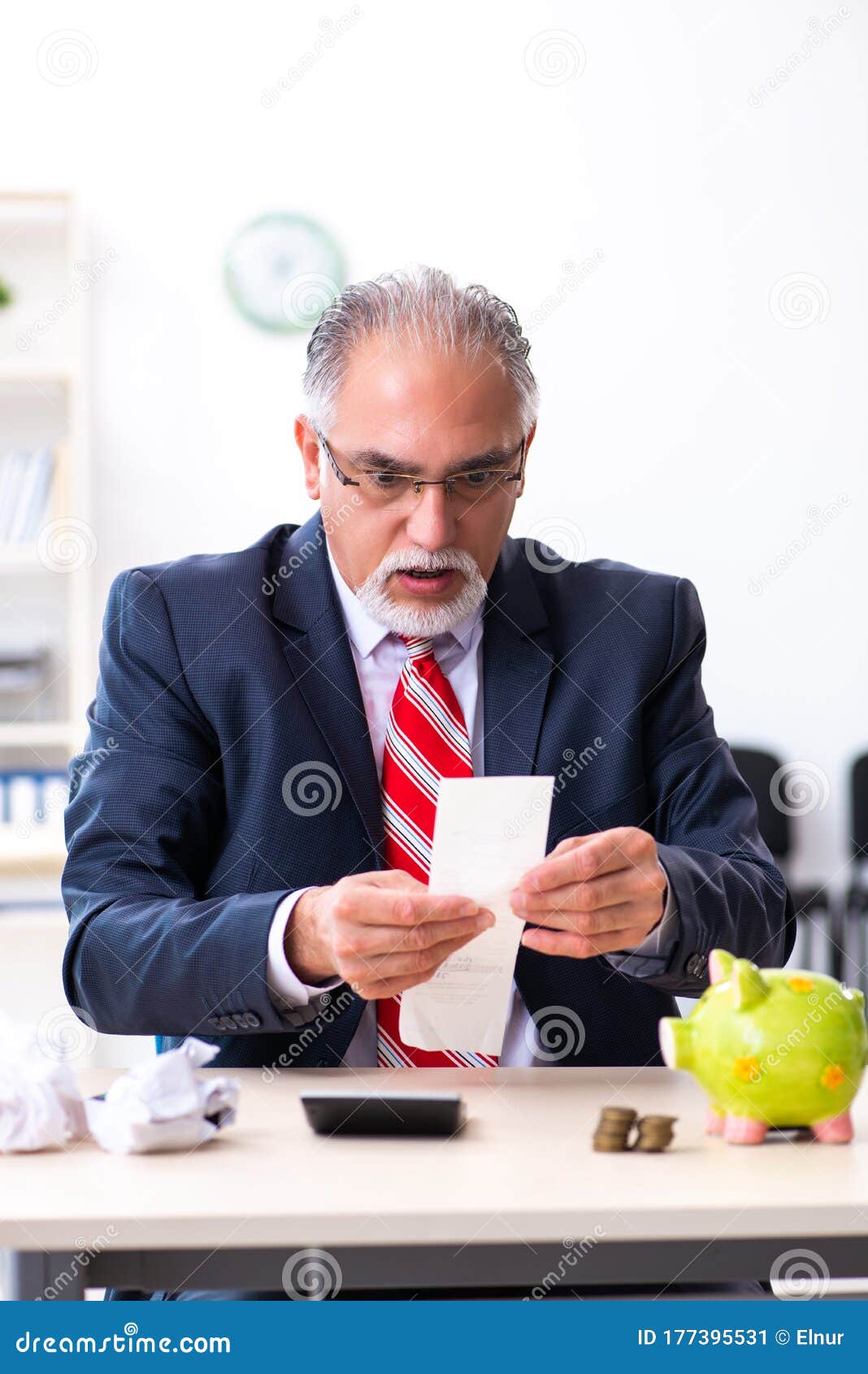 Old Male Accountant in Budget Planning Concept Stock Image - Image of ...