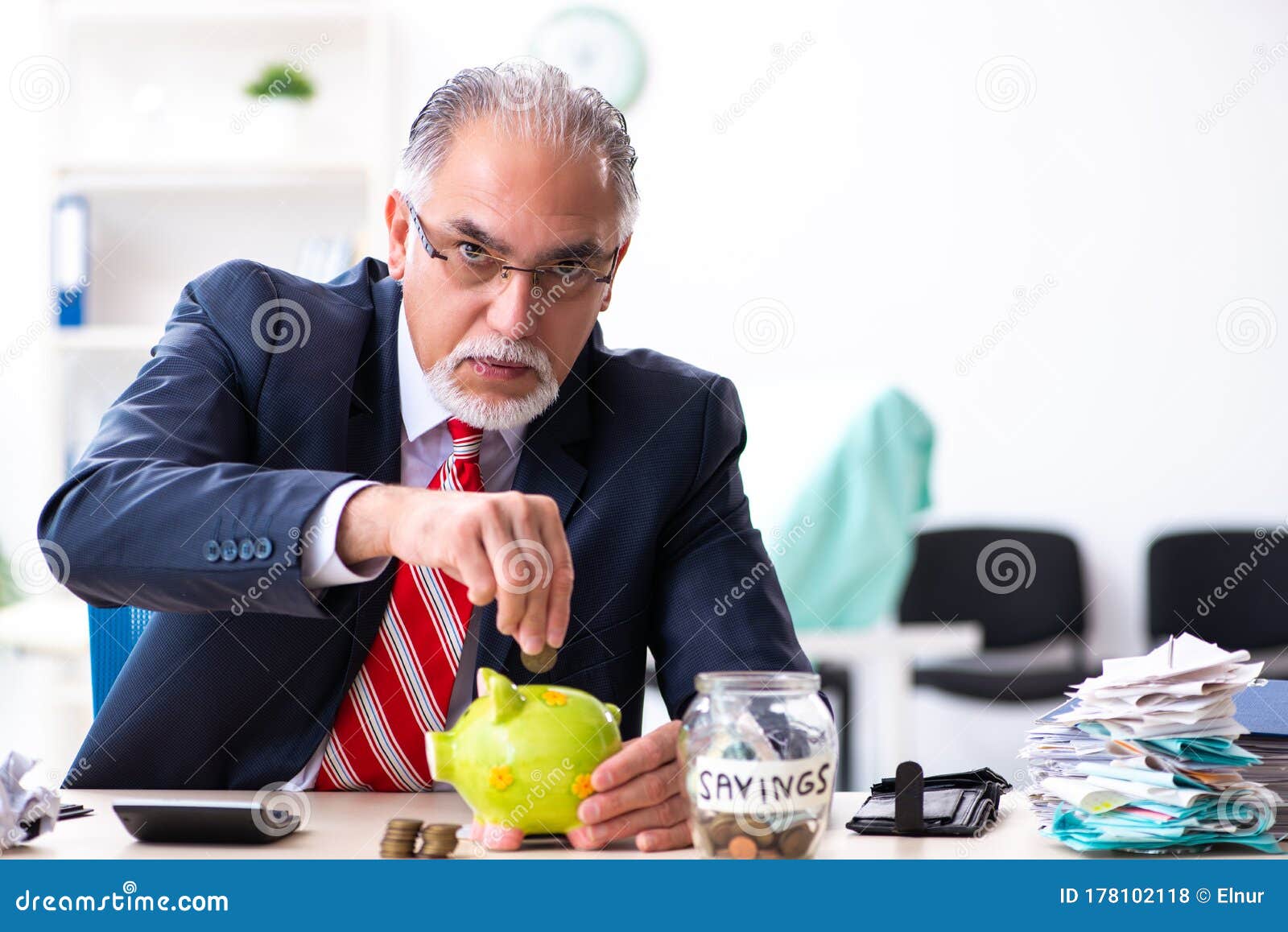 Old Male Accountant in Budget Planning Concept Stock Photo - Image of ...
